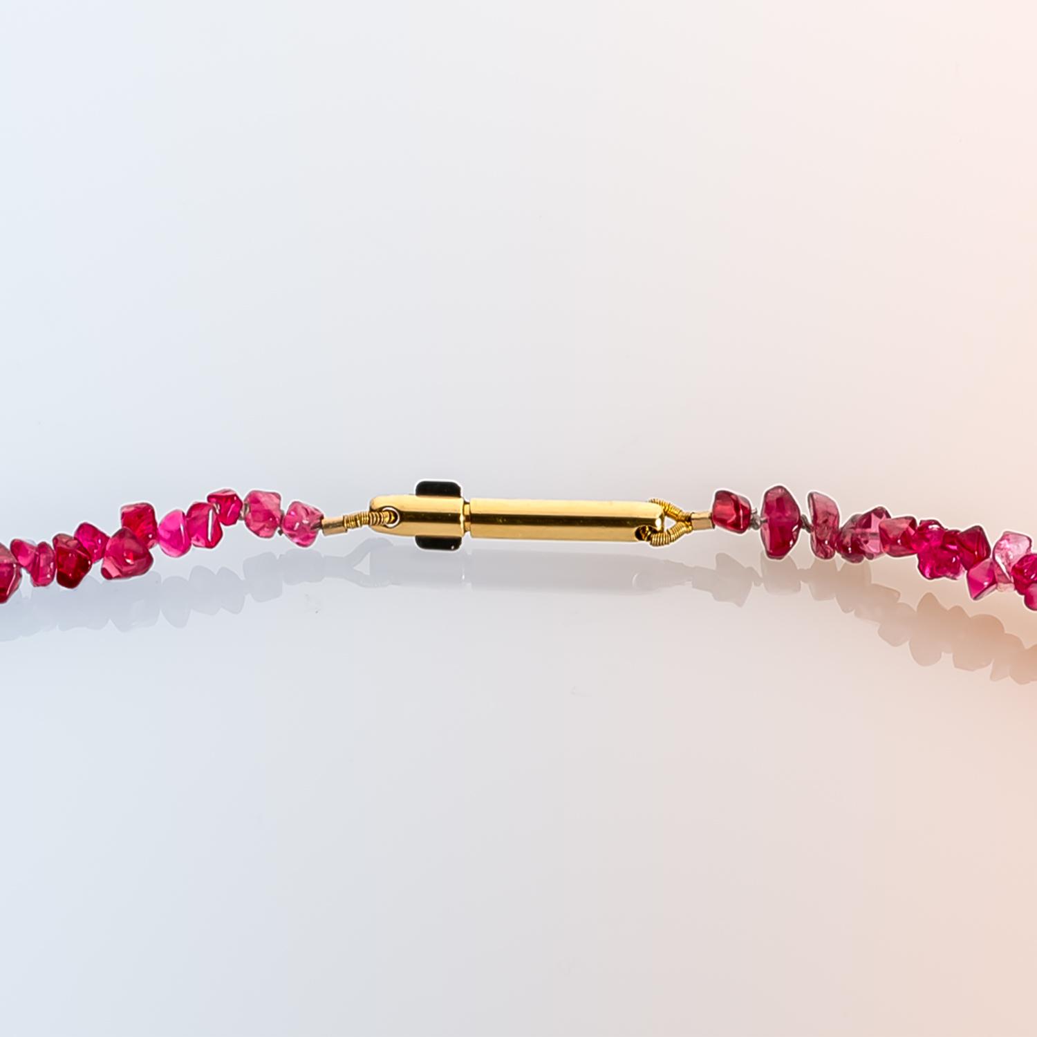 Cox & Power - Red Spinel Chip Bead Necklace